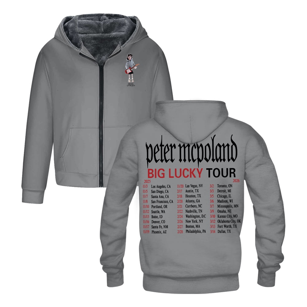 Peter McPoland Big Lucky Tour 2026 Zip Up Hoodie Long Sleeve Jacket ...