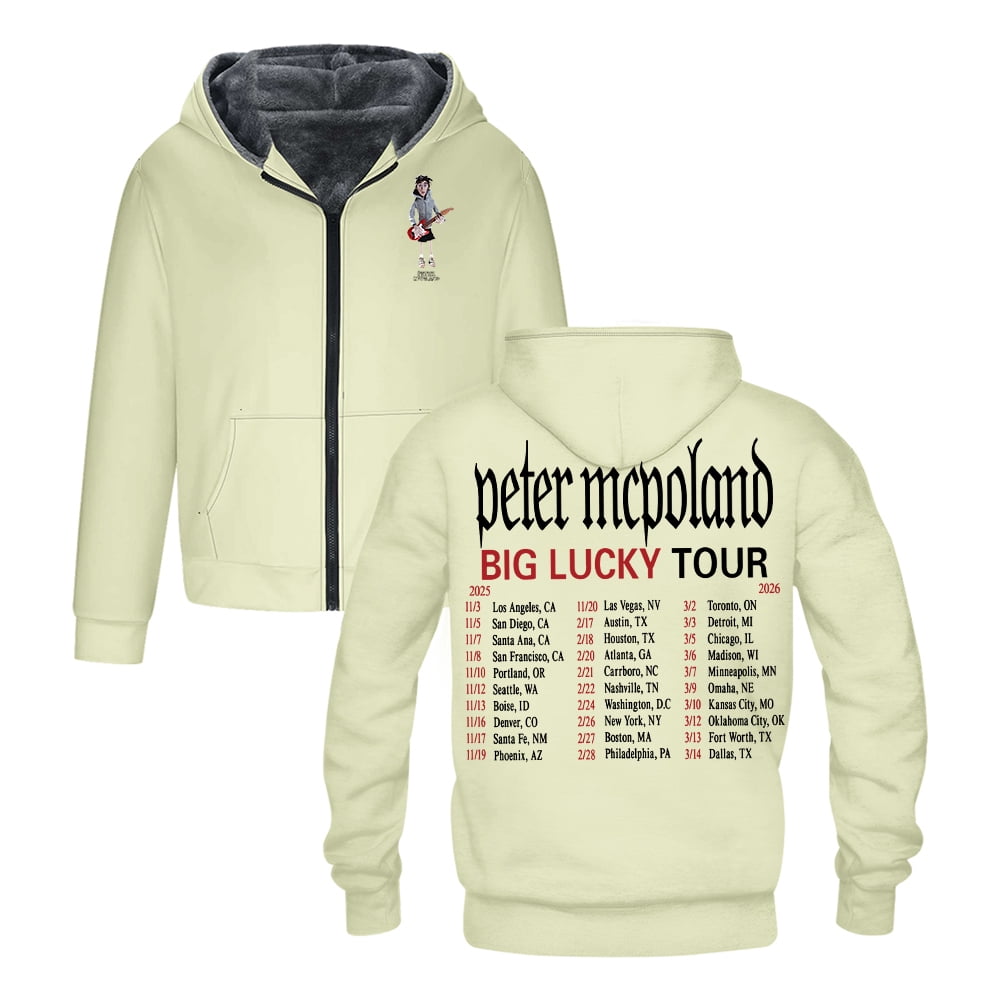 Peter McPoland Big Lucky Tour 2026 Zip Up Hoodie Long Sleeve Jacket ...