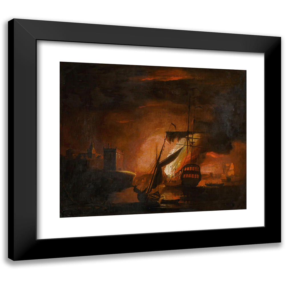 Peter Monamy 14x12 Black Modern Framed Museum Art Print Titled - A Ship ...
