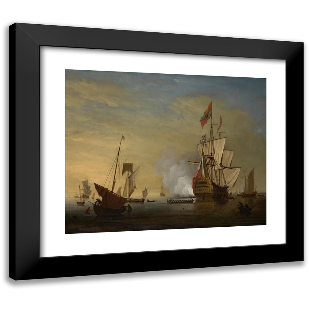 Peter Monamy 18x15 Black Modern Framed Museum Art Print Titled - Harbor ...
