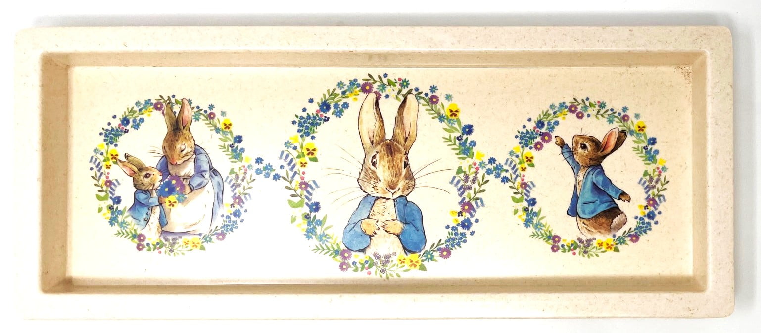 Peter & Mrs. Rabbit Beatrix Potter Bamboo Decorative Tray (5.75 Inches ...