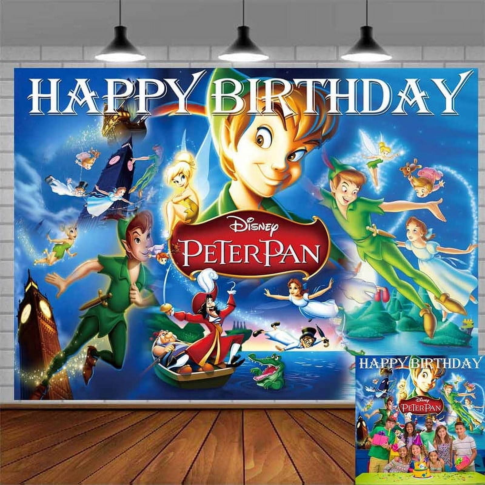 Peter Pan Backdrop Banner Party Supplies Poster Movie Theme Background ...