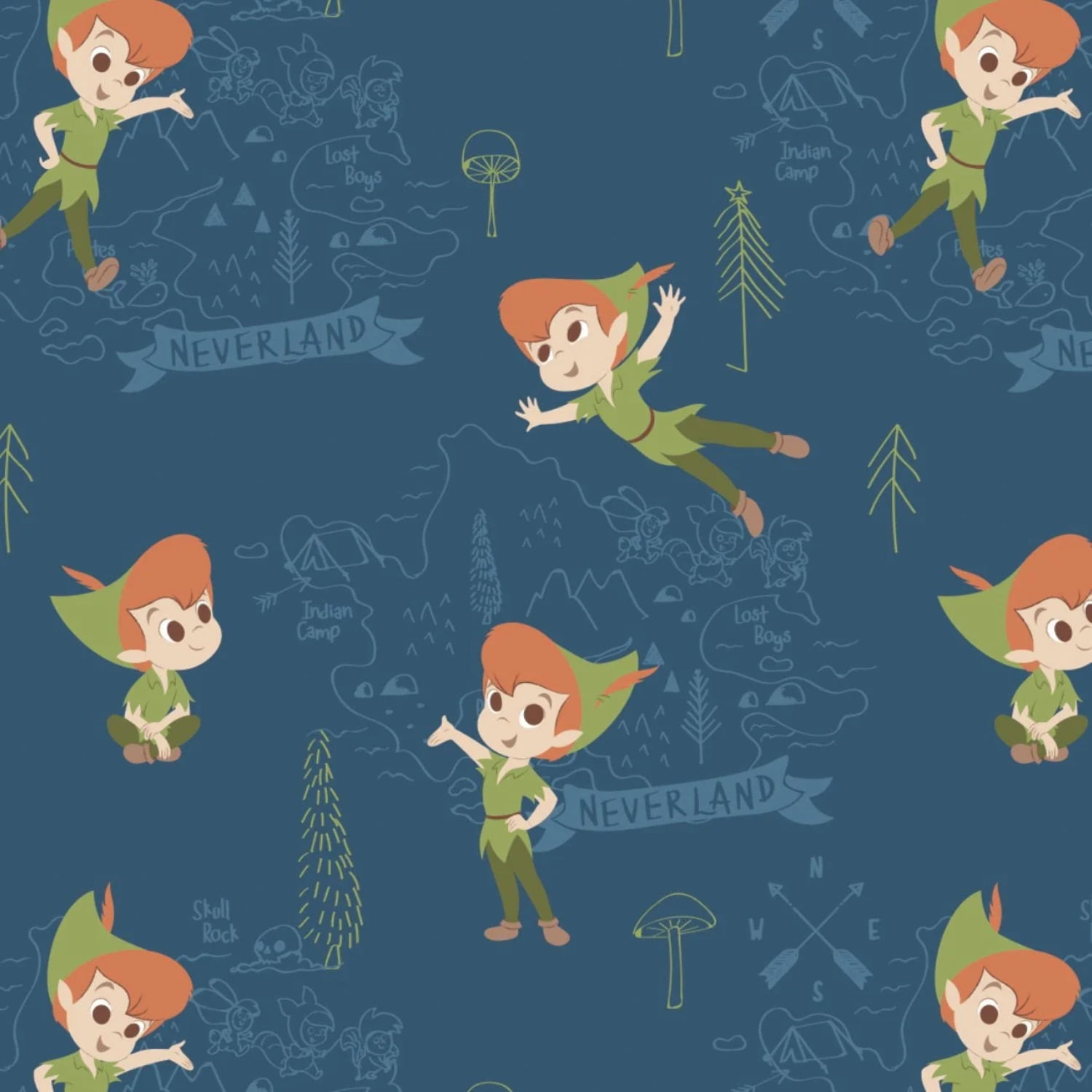 Peter Pan Blue Flannel Fabric - Walmart.com