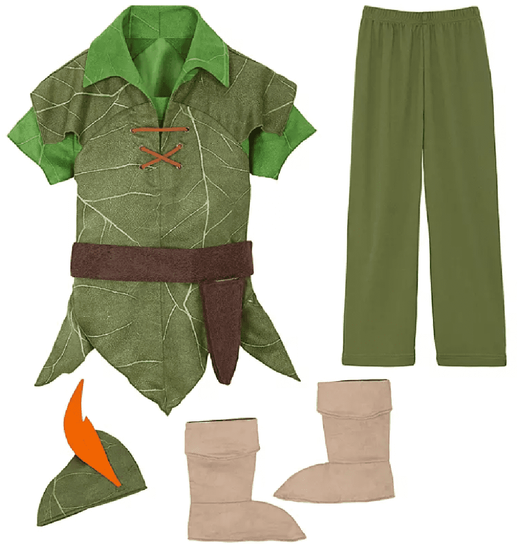 Peter Pan Boys Costume Outfit 5pc Set Kids Size 3 - Walmart.com
