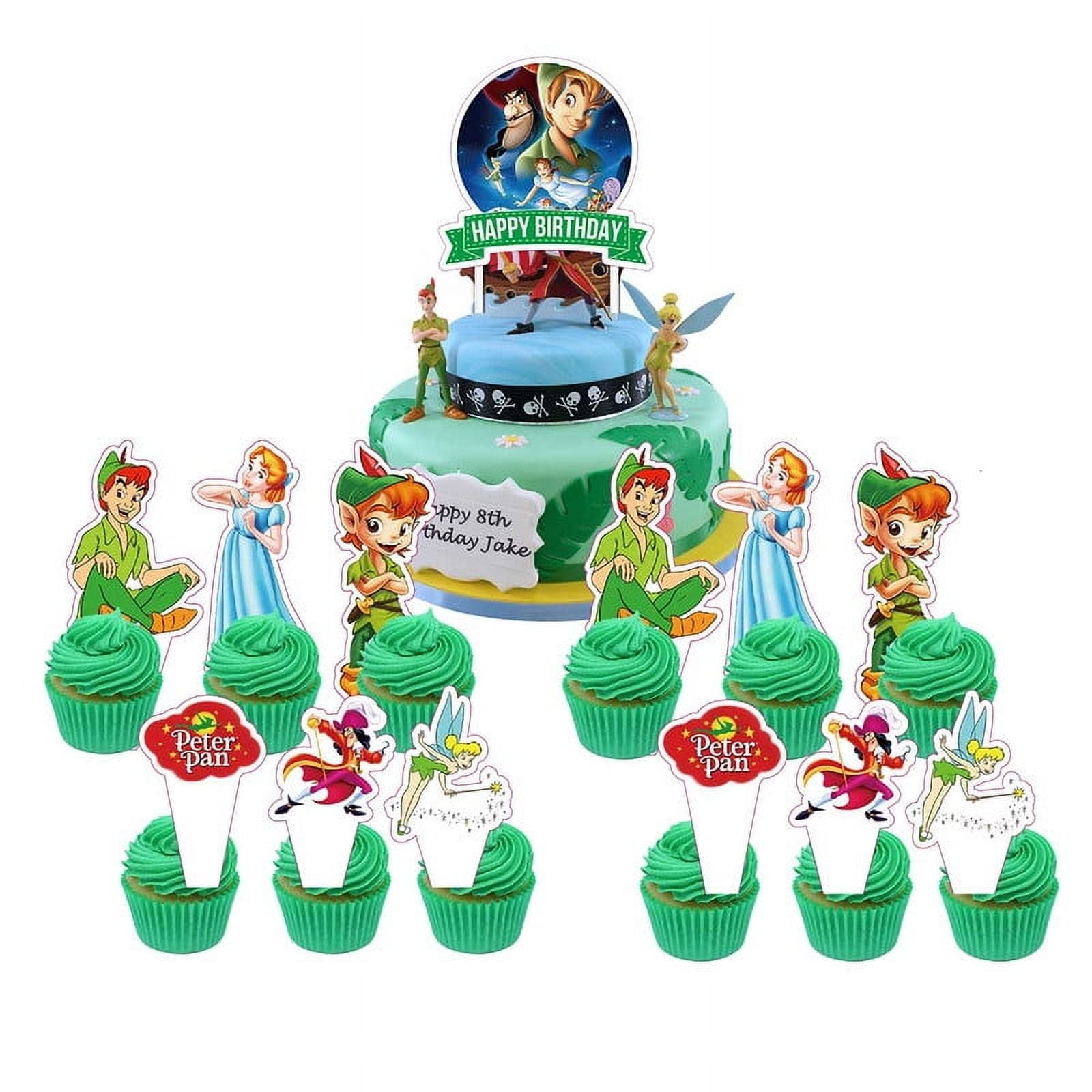 Peter Pan Cake Topper Cupcake Set Party Supplies Decoration Birthday ...