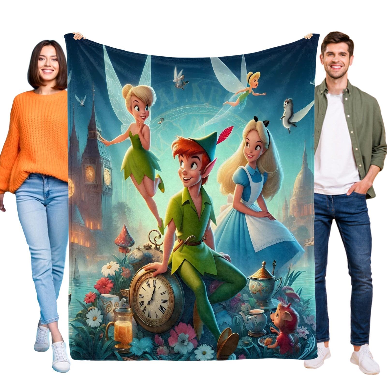 Peter Pan Flannel Blanket 50*60 in inch Soft And Comfortable With Clear ...