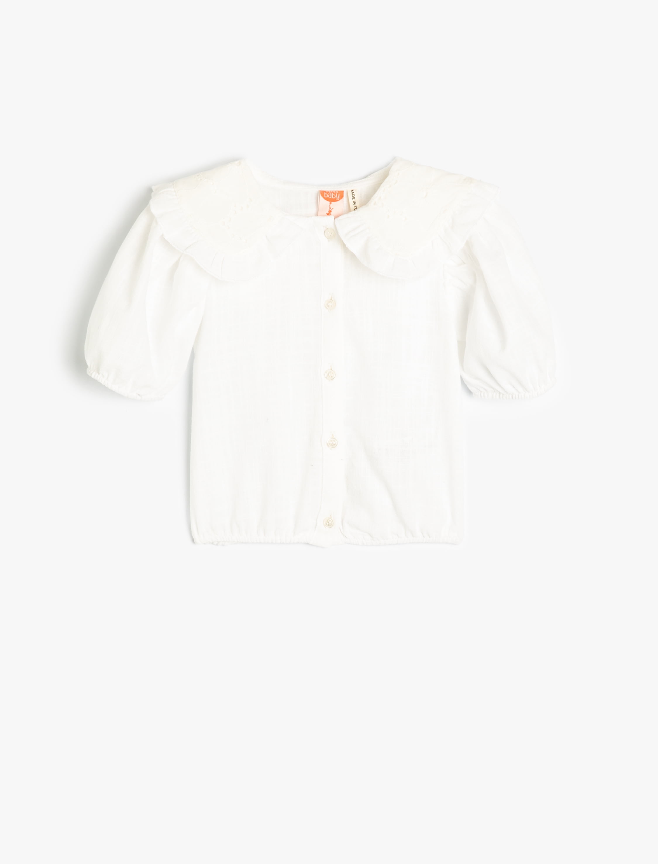 Peter Pan Neck Crop Shirt - Walmart.com