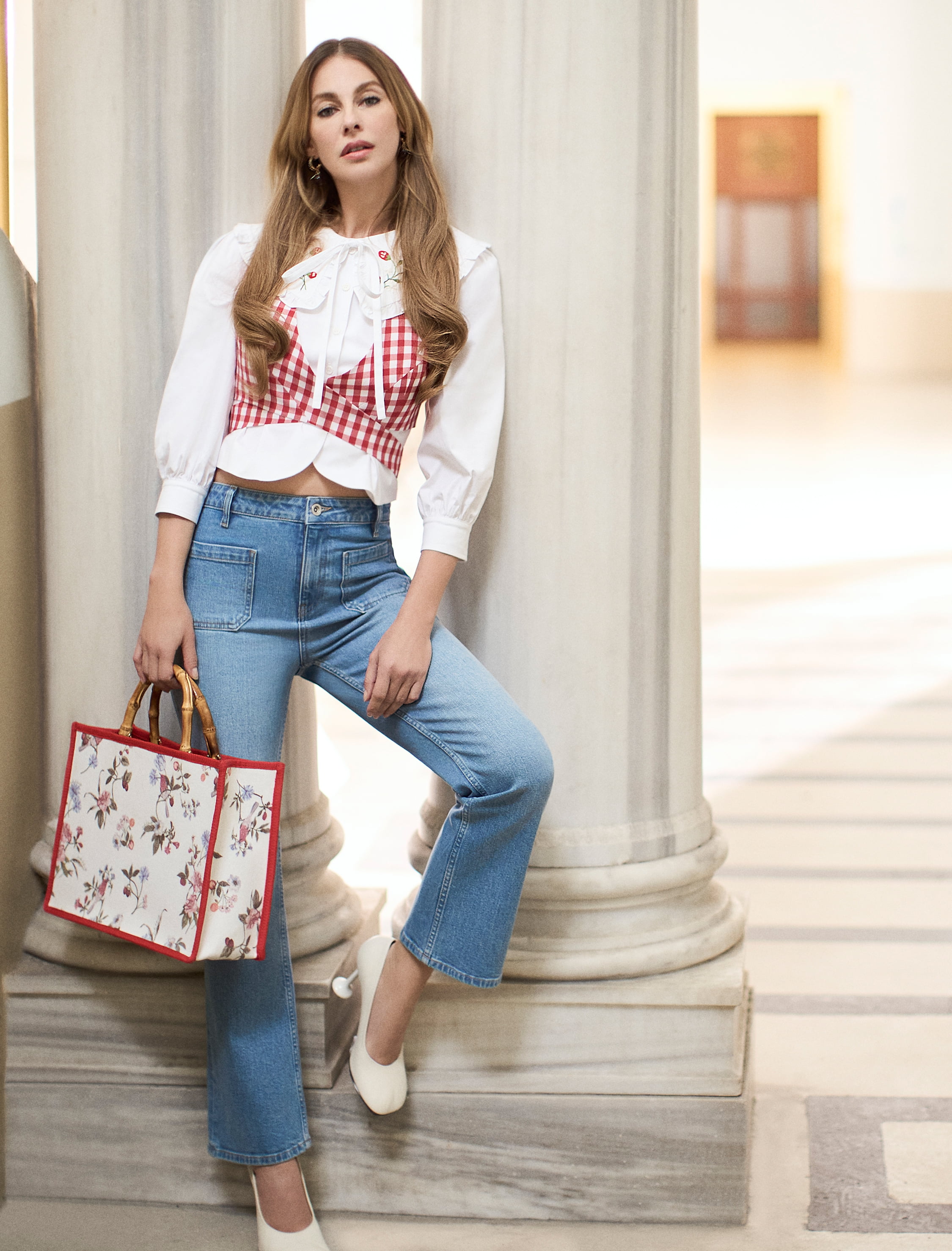 Peter Pan Neck Embroidered Shirt - Walmart.com