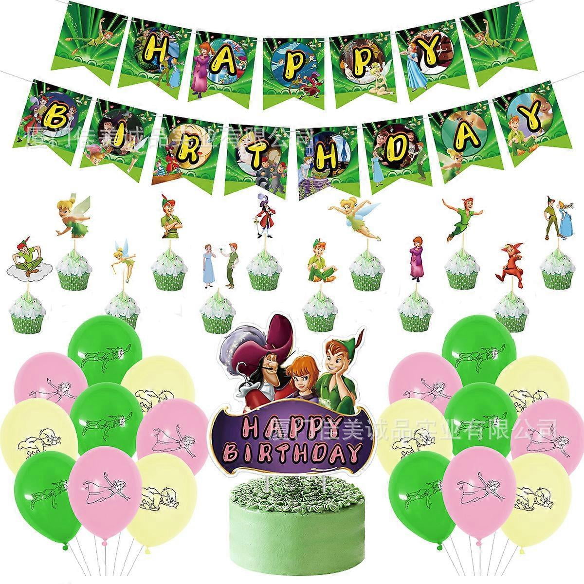 Peter Pan Neverland Theme Party Decor - 25pc Pirate Ship Banner, Tinker ...