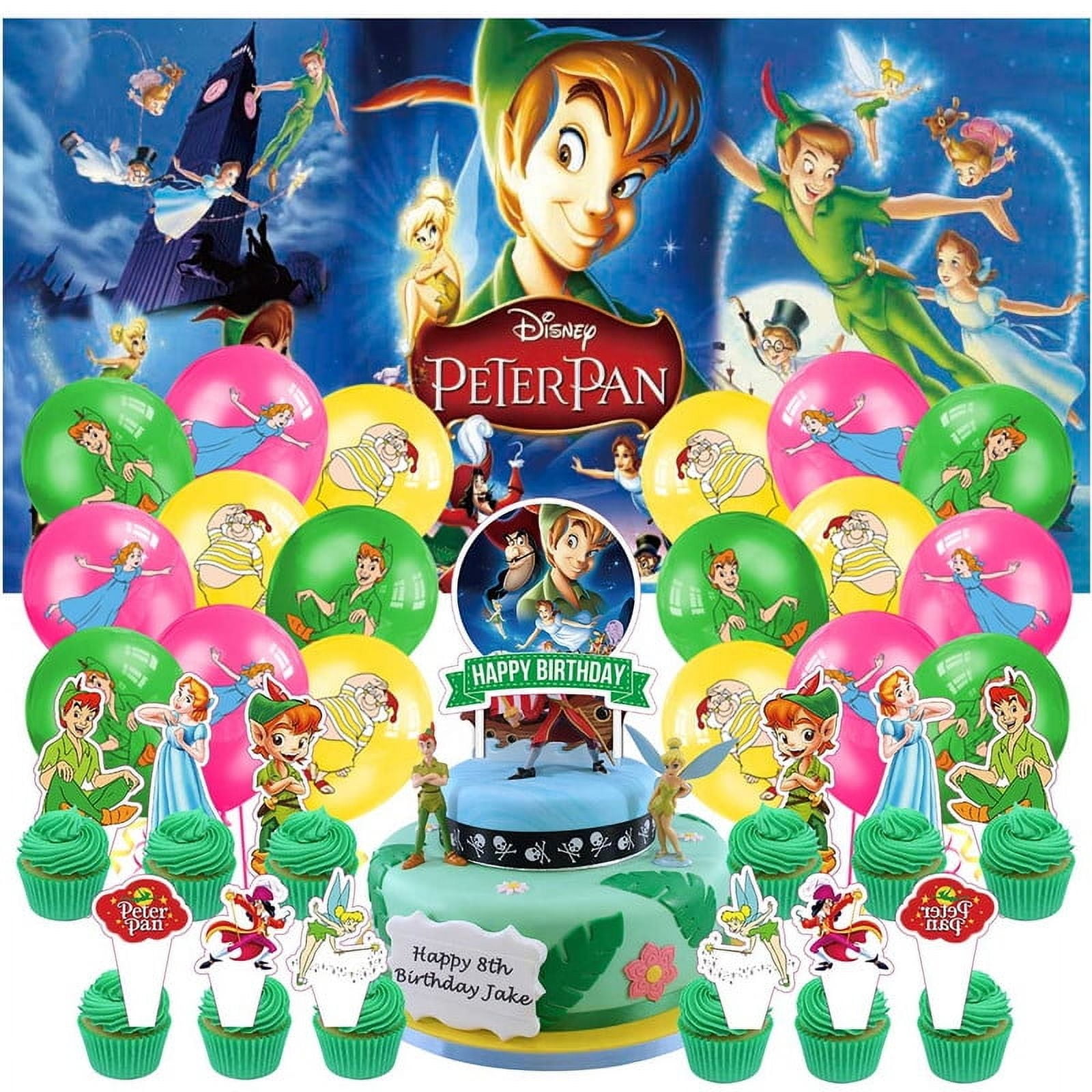 Peter Pan Party Supplies Decor Kit Latex Balloons Birthday Cake Topper ...