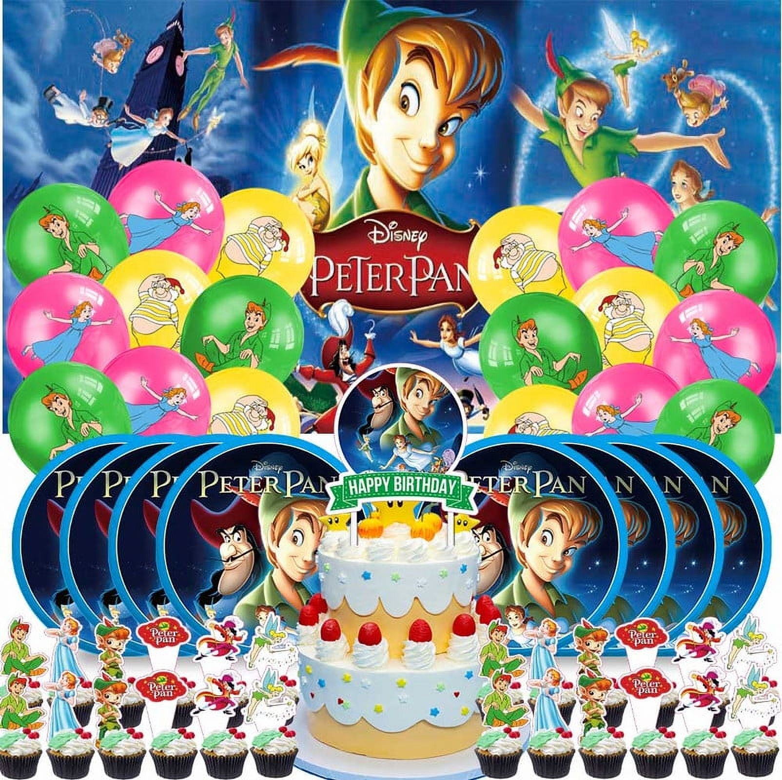 Peter Pan Party Supplies Plates Decorations Birthday Cake Topper Banner ...