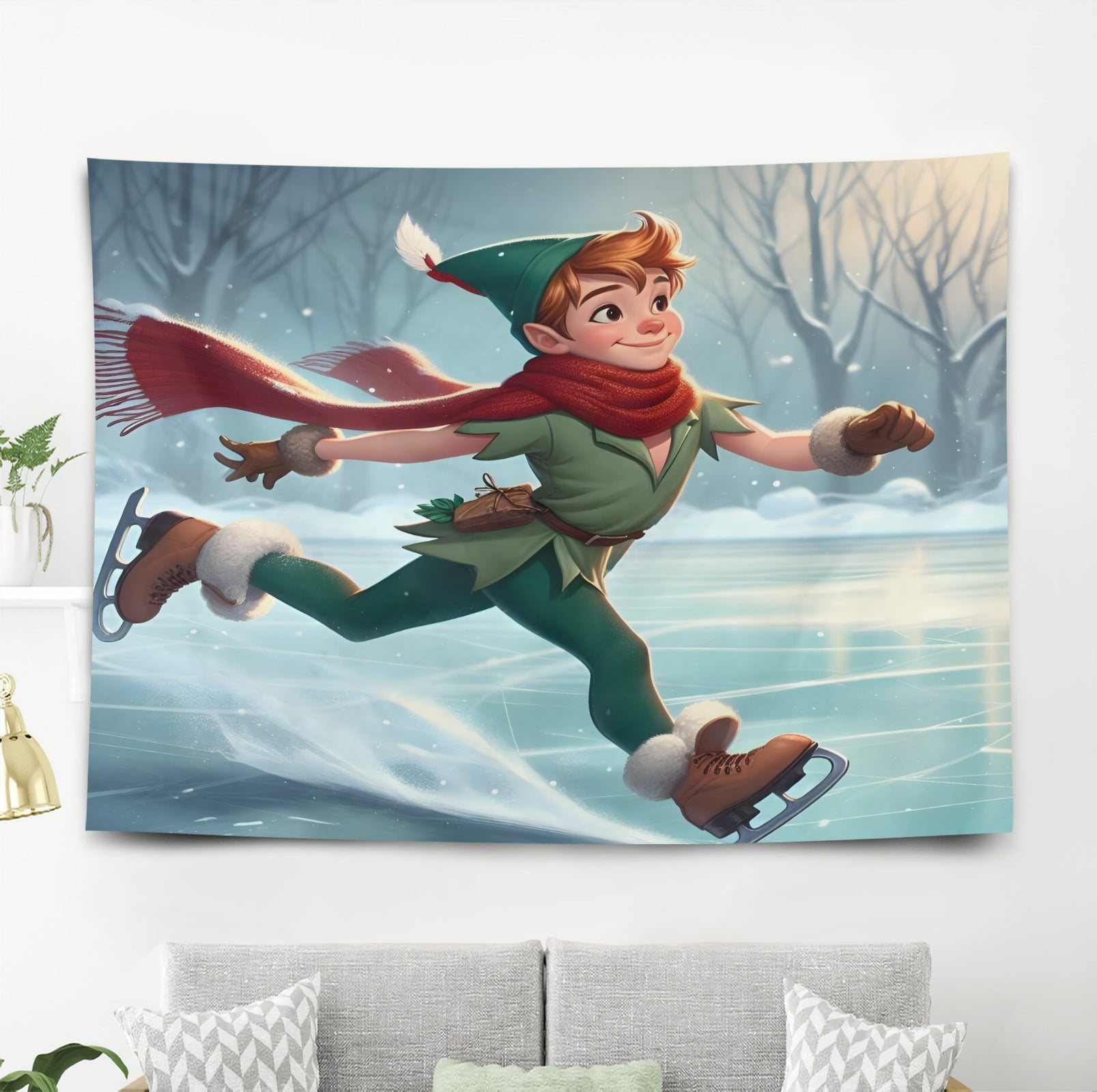Peter Pan Pattern Wall Hanging 50*60 Inches High-Quality Peach Skin ...