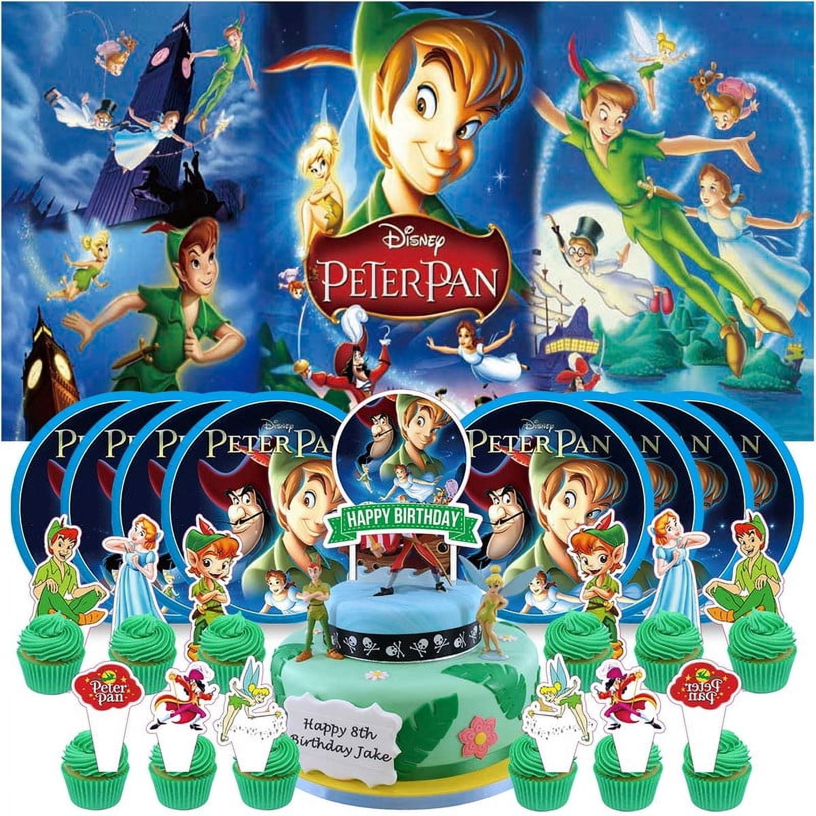 Peter Pan Plates Birthday Supplies Decorations Decor Backdrop Banner ...