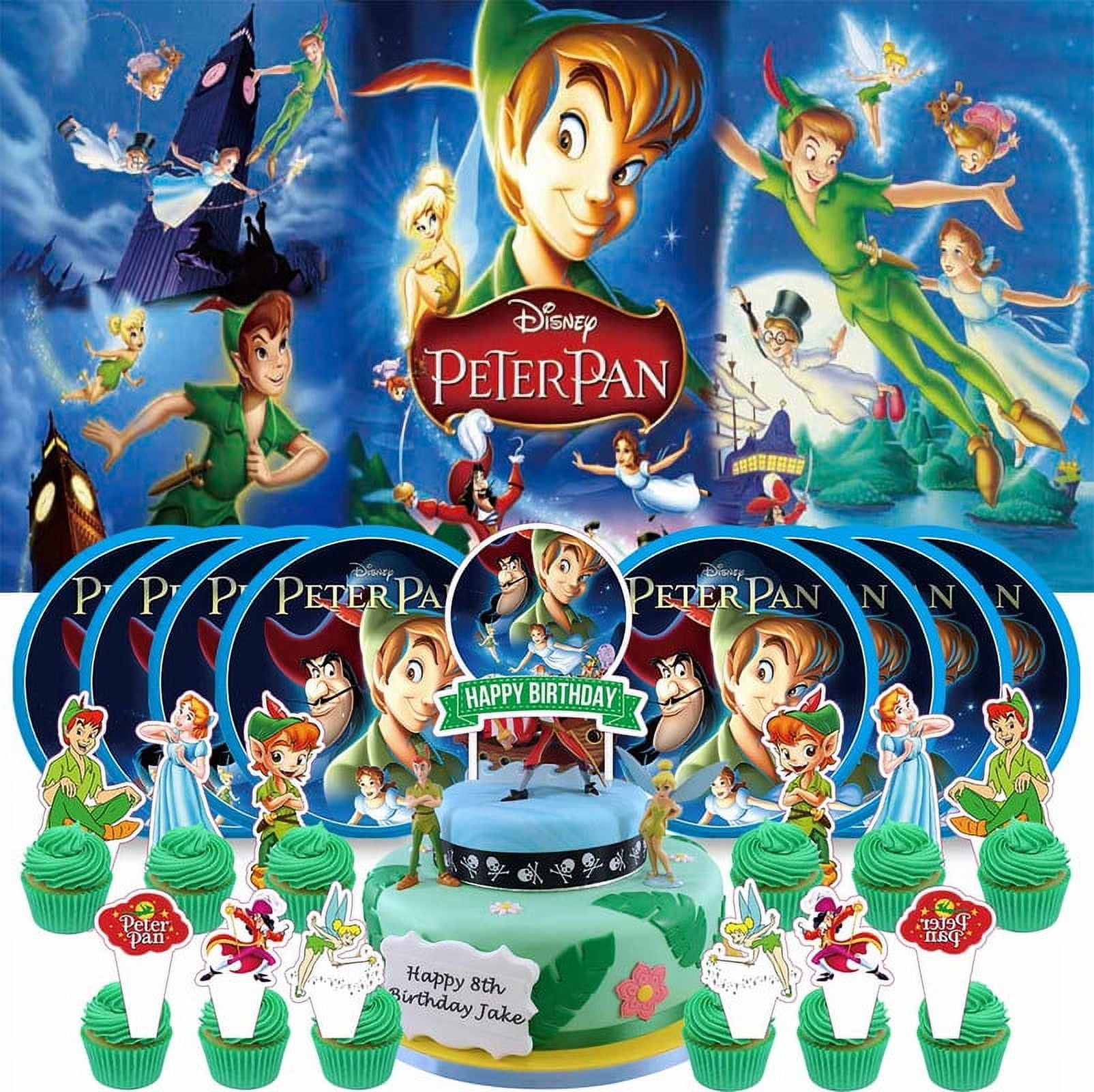 Peter Pan Plates Birthday Supplies Decorations Decor Backdrop Banner ...