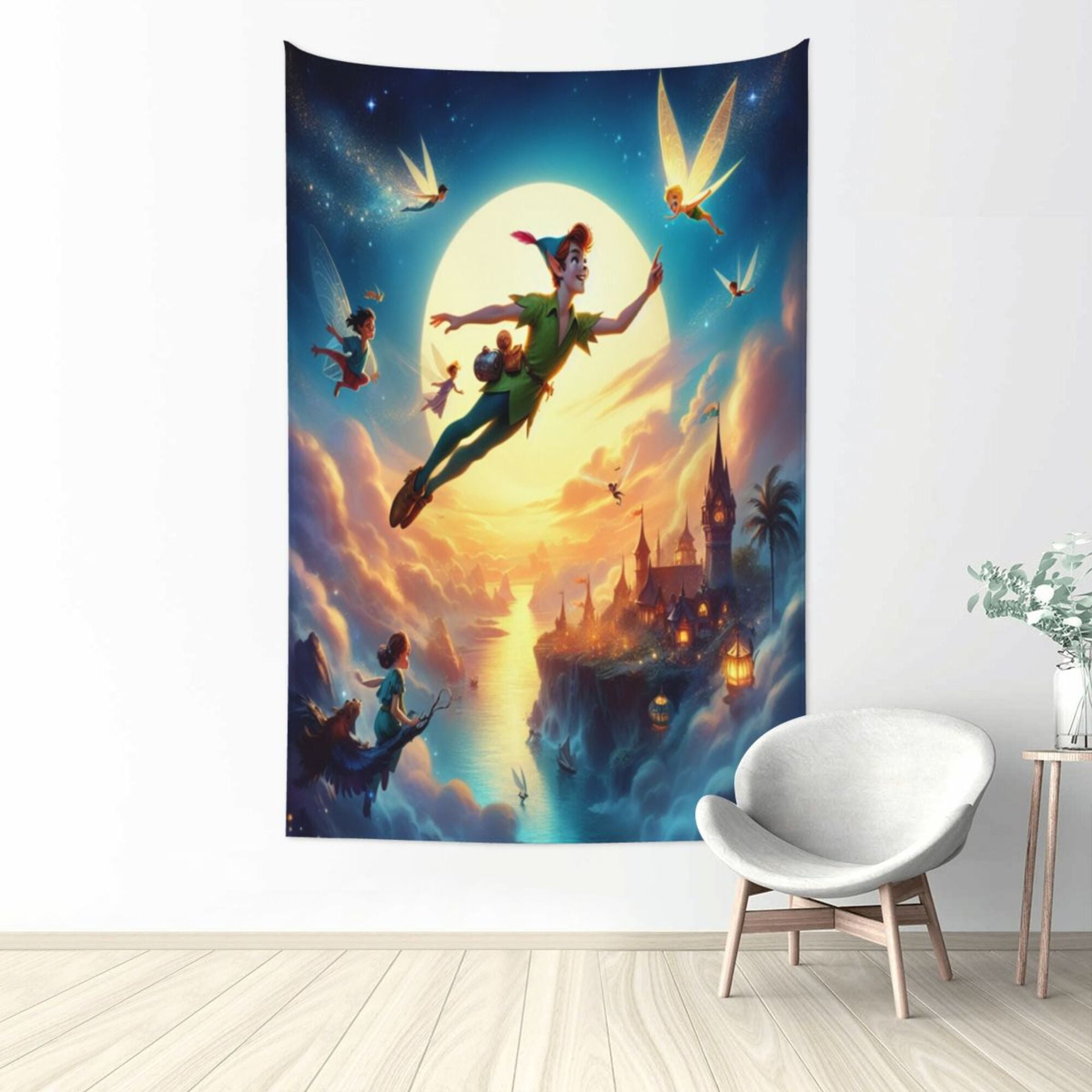 Peter Pan Tapestry for Bedroom, Art Pattern Print Wall Hanging ...