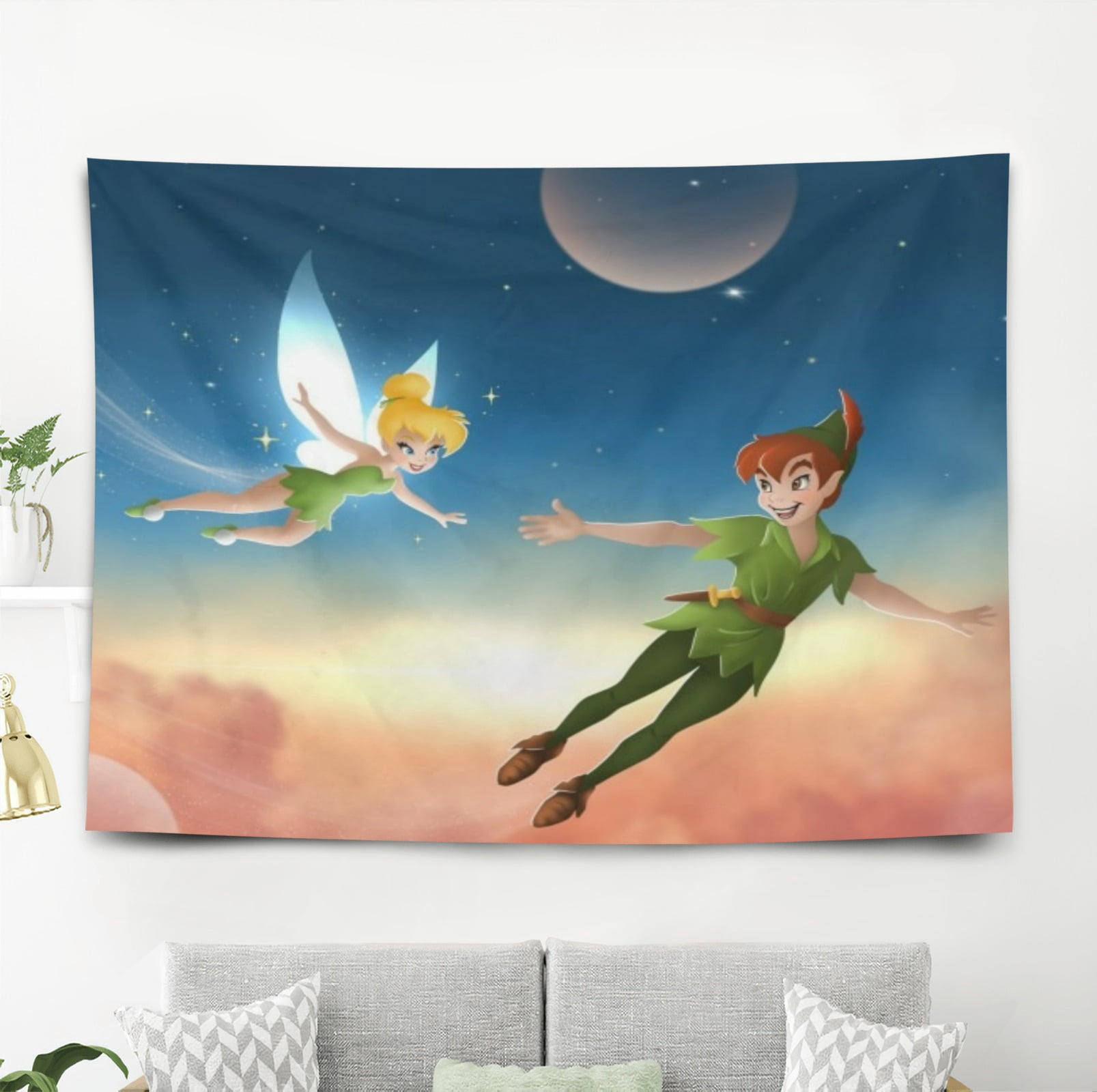 Peter Pan Tapestry Gift Wall Hanging Backdrop for Room Bedroom Girls ...