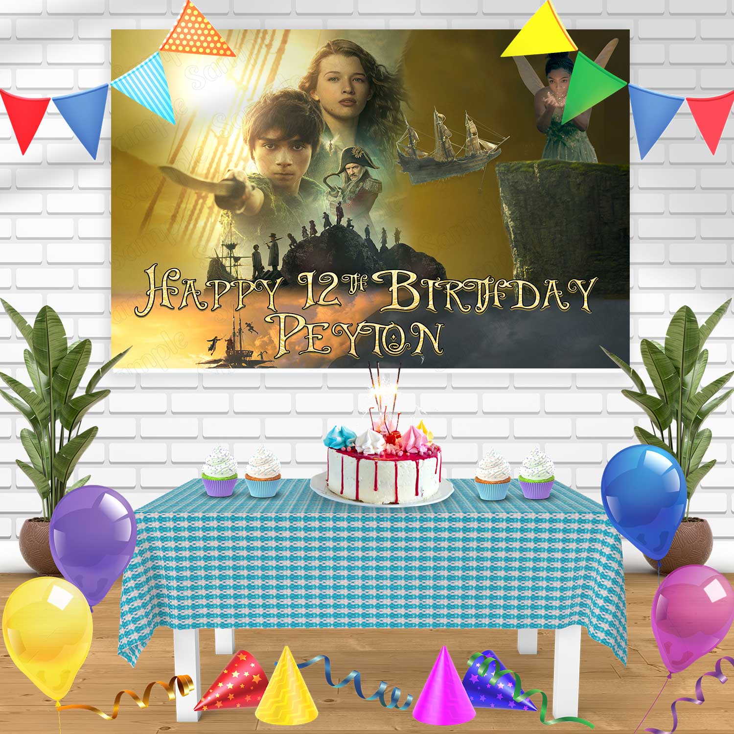 Peter Pan Wendy Disney PP Bn Birthday Banner Personalized Party ...