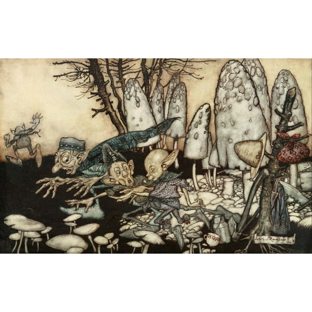 Peter Pan in Kensington Gardens 1912 The elves amongst the mushrooms ...