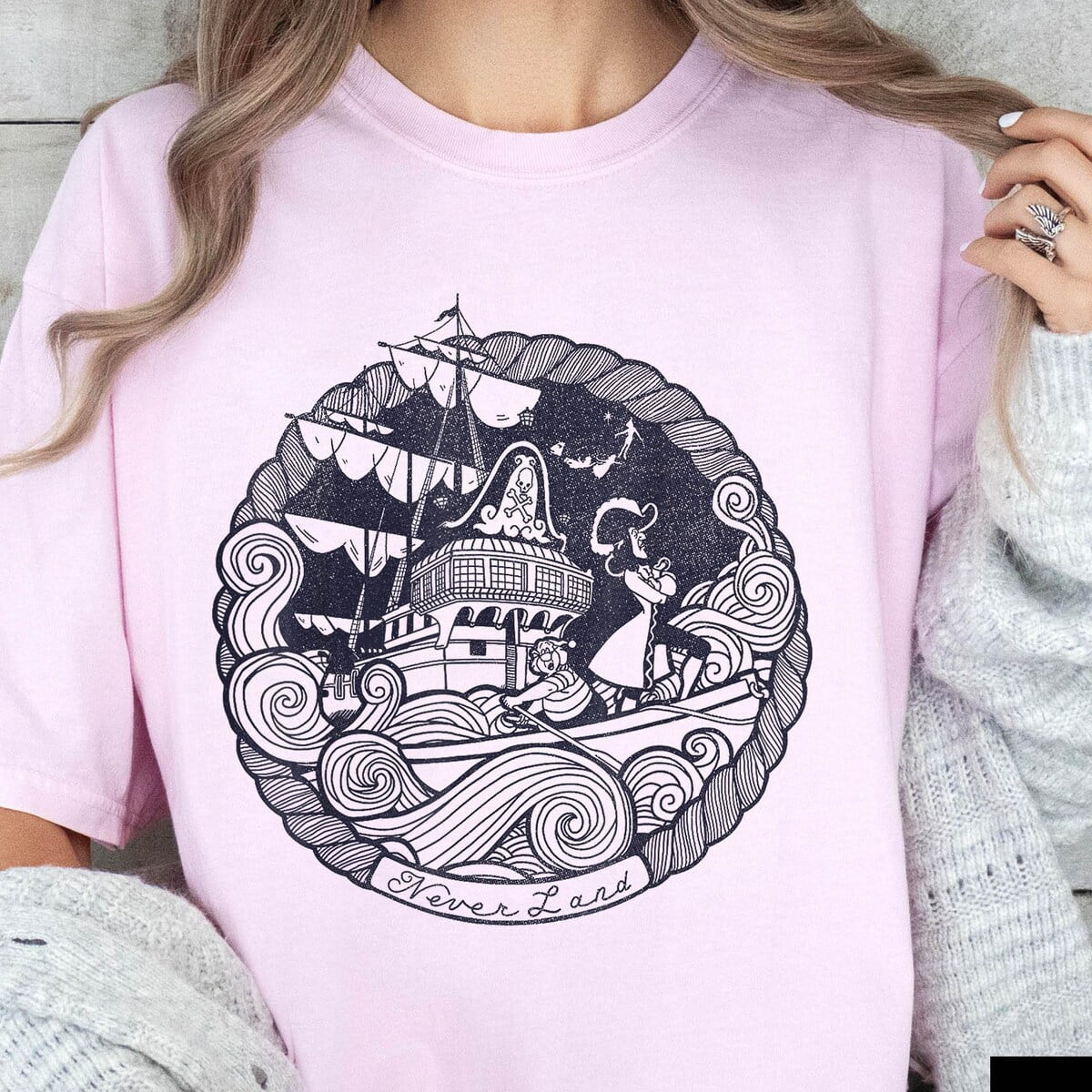 Peter Pan's Captain Hook Ship Shirt, Faith Trust And Pixie Dust, Disney ...