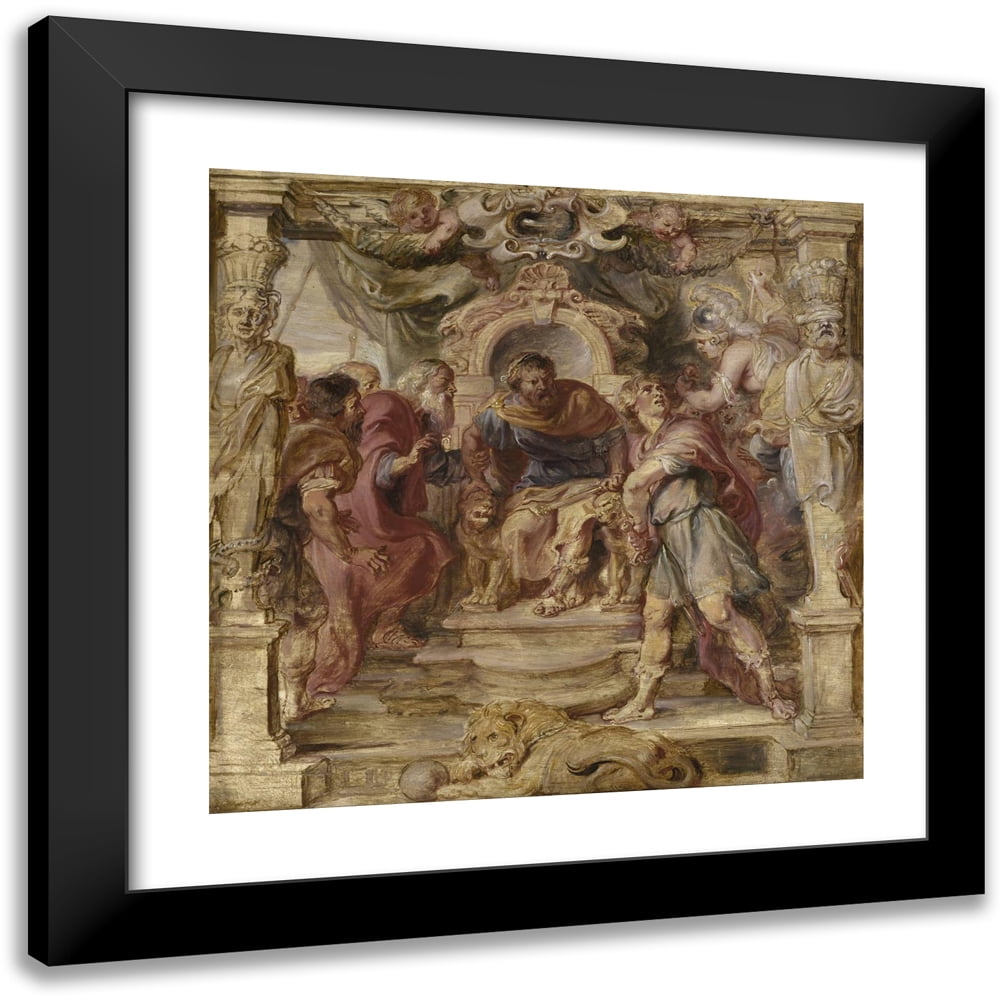 Peter Paul Rubens 12x12 Black Modern Framed Museum Art Print Titled - The Wrath of Achilles ...