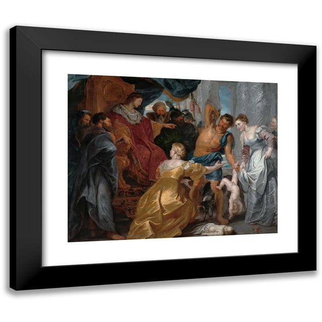 Peter Paul Rubens 14x12 Black Modern Framed Museum Art Print Titled - The Judgement of Solomon ...
