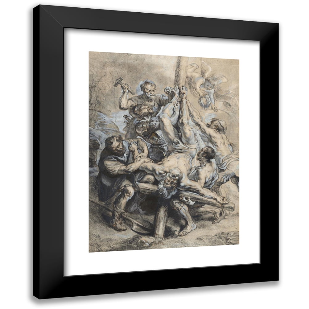 Peter Paul Rubens 19x24 Black Modern Framed Museum Art Print Titled - The Crucifixion of Peter ...