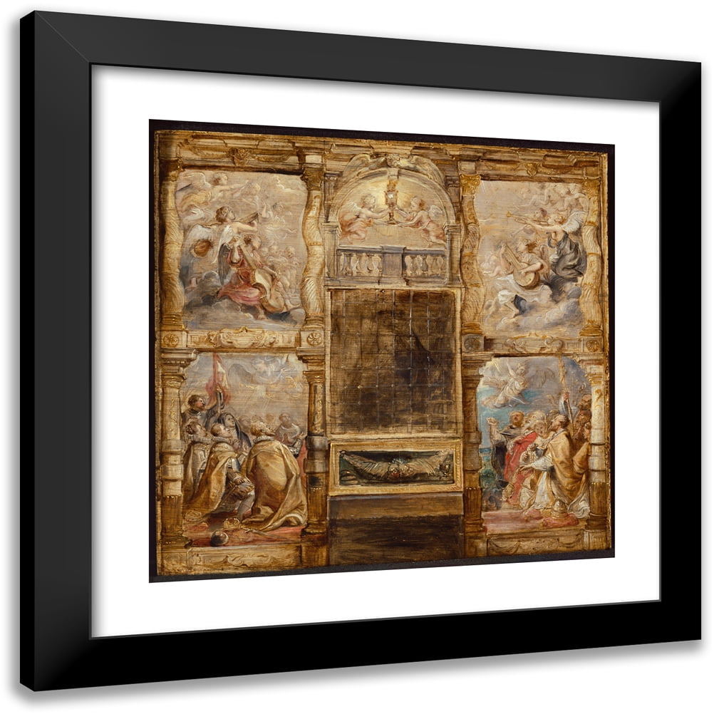Peter Paul Rubens 20x20 Black Modern Framed Museum Art Print Titled - The Adoration of the ...