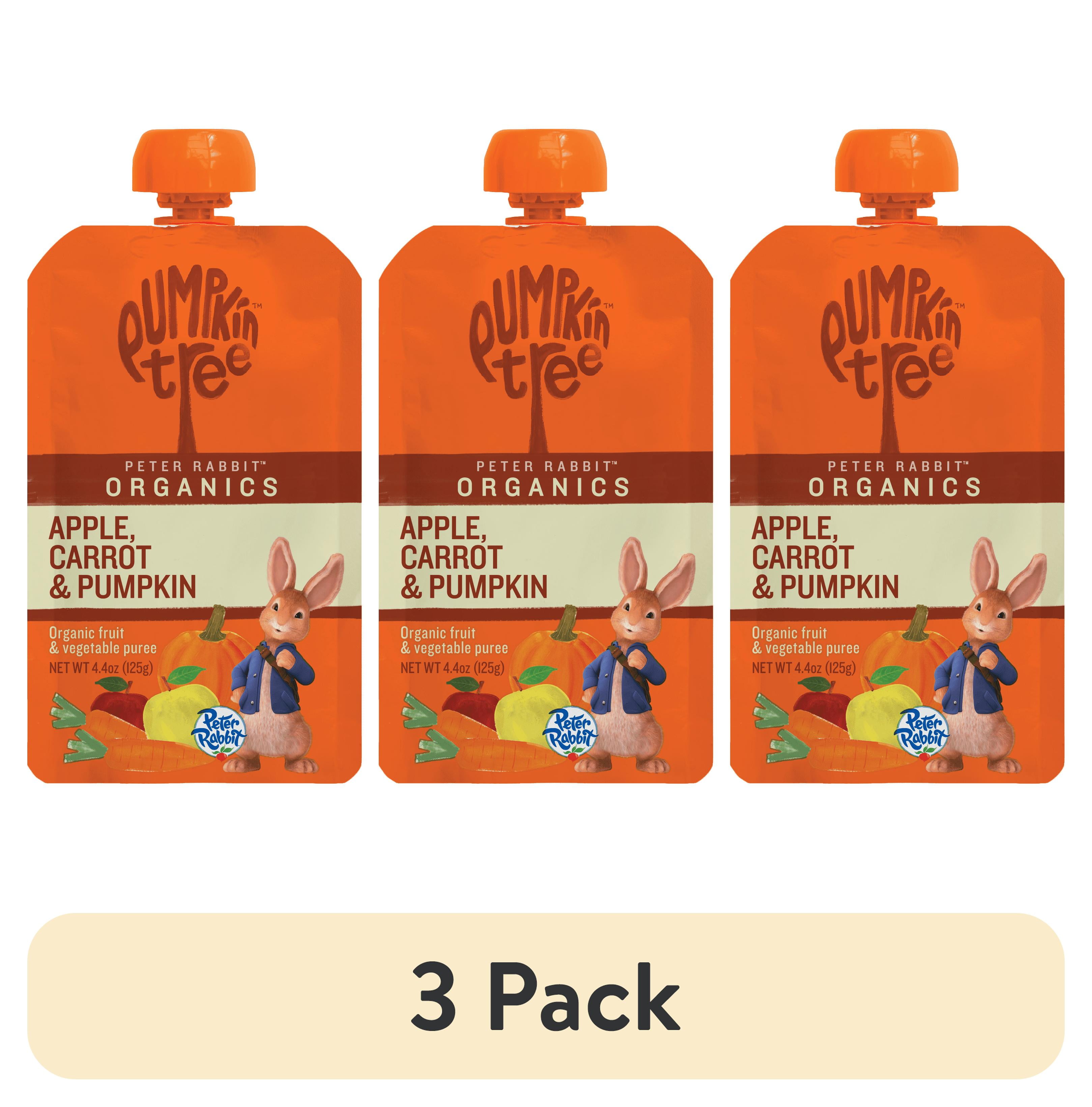 (3 pack) Peter Rabbit Apple, Carrot & Pumpkin Organic Puree, 4.4 oz ...