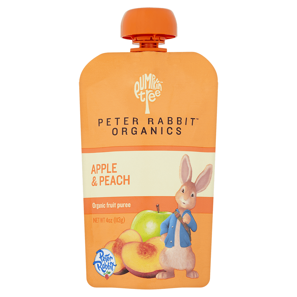 Peter Rabbit Apple & Peach Organic Fruit Puree, 4 oz Toddler Snack ...