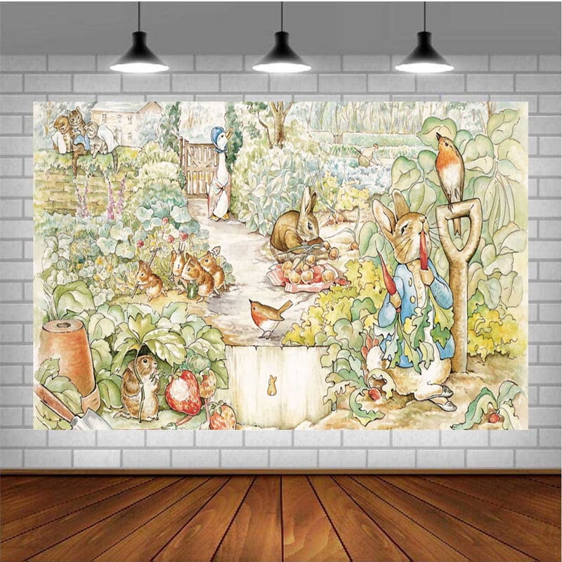 Peter Rabbit Post Wall Decor Birthday Banner Backdrop Background Party ...