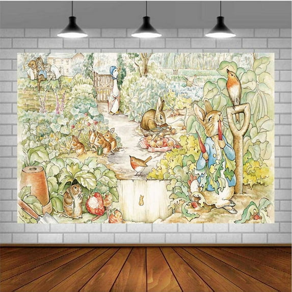 Peter Rabbit Post Wall Decor Birthday Banner Backdrop Background Party ...