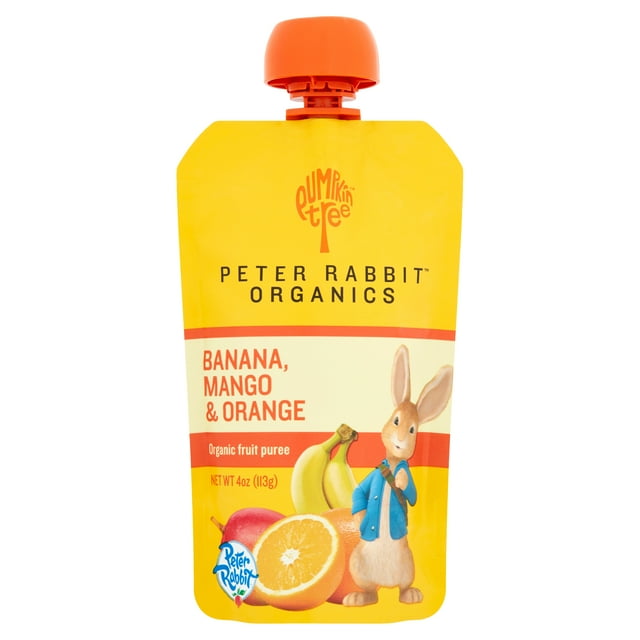 Peter Rabbit Banana Mango Orange Organic Fruit Puree 4 oz Toddler Snack ...