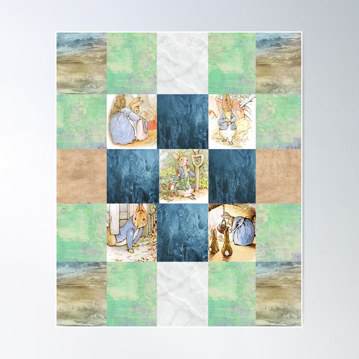 Peter Rabbit Beatrix Potter Nursery Character Poster Wall Art, Modern ...