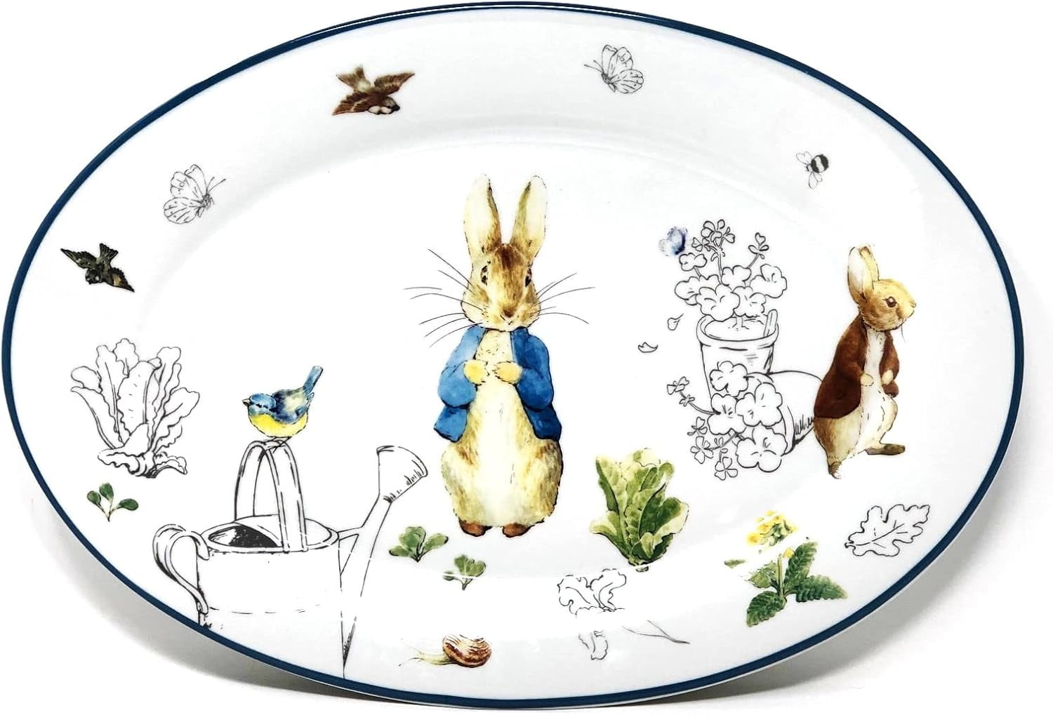 Peter Rabbit & Benjamin Bunny Beatrix Potter Heavy Porcelain China ...