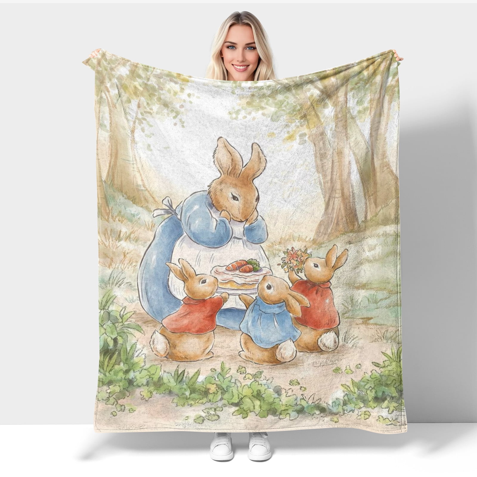 Peter Rabbit Blanket 50"X40",Throw Blankets Flannel Sleep Cozy ...
