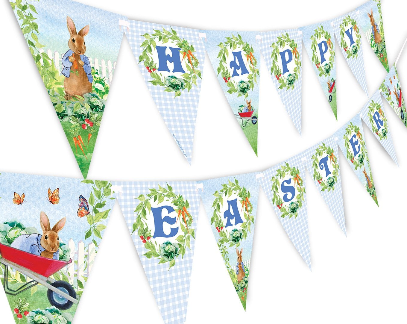 Peter Rabbit Happy Easter Banner Pennant - Easter Decorations - Walmart.com