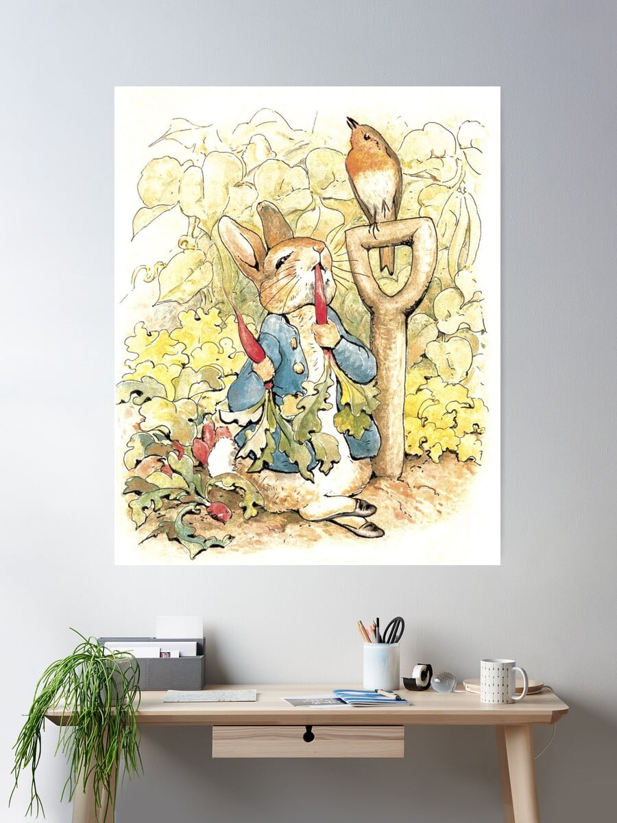 Peter Rabbit In The Garden - Beatrix Potter Poster Wall Art, Modern ...