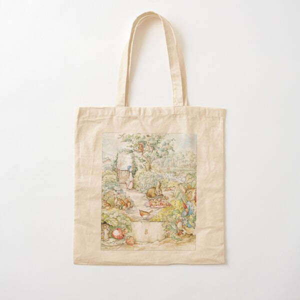 Peter Rabbit - Beatrix Potter Garden Illustration Cotton Tote Bag ...