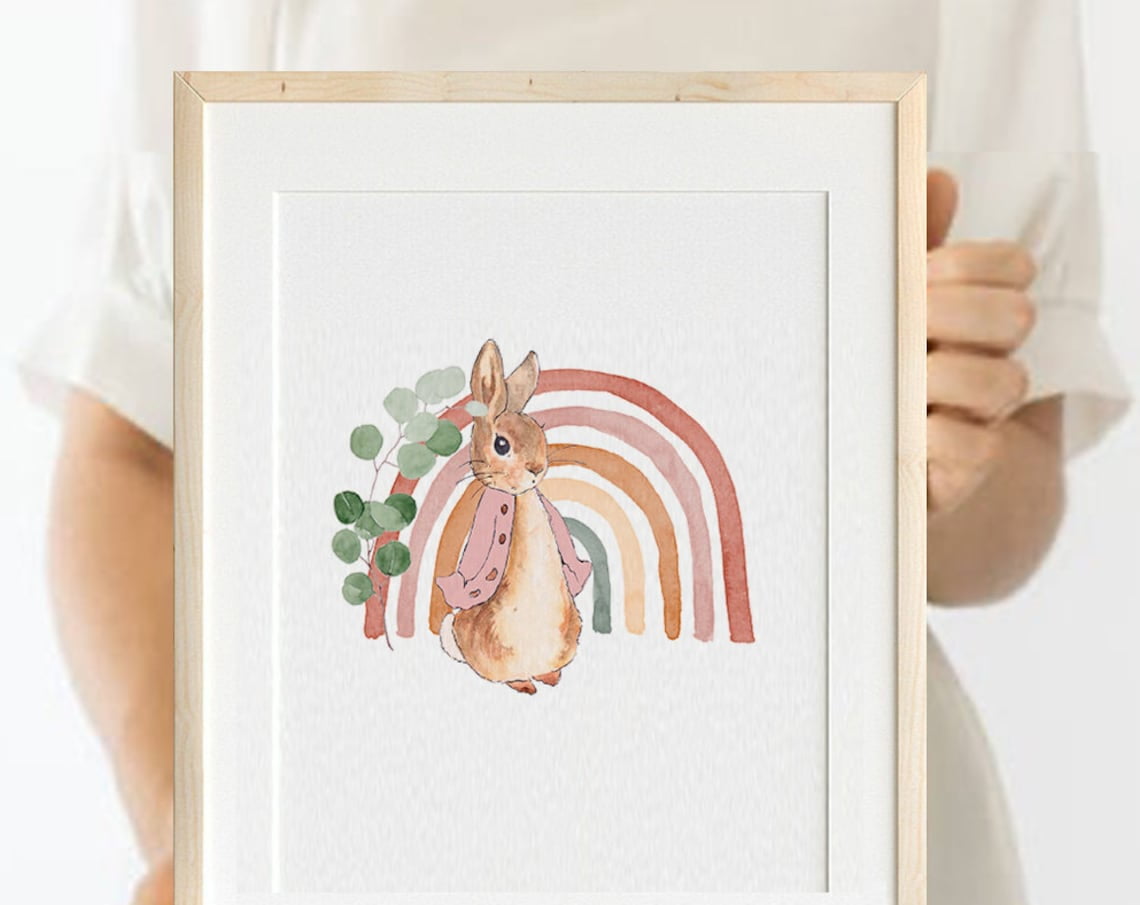 Peter Rabbit Nursery Rainbow Nursery Print, Peter Rabbit Nursery Decor ...