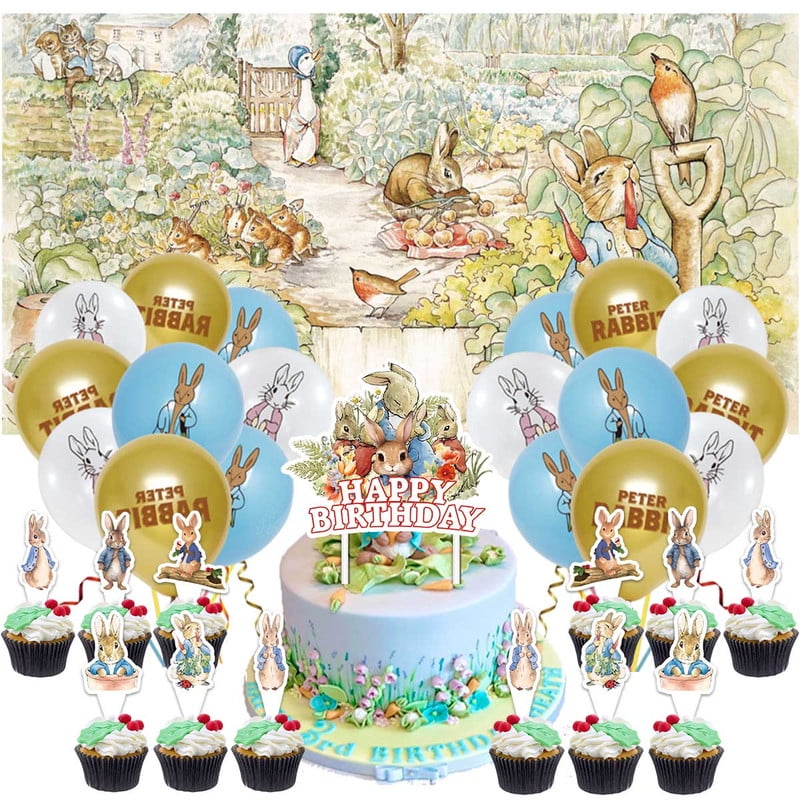 Peter Rabbit Party Supplies Decor Kit Latex Balloons Birthday Cake ...