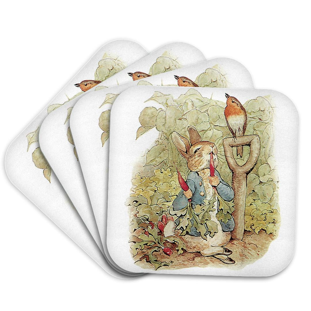 3dRose, Peter Rabbit in the Garden - Vintage Art, Set of 4 Coasters ...