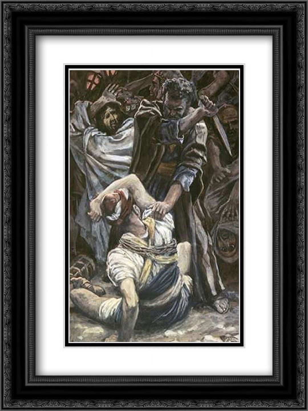 Peter Smites Off The Ear of Malchus 2x Matted 18x24 Black Ornate Framed ...