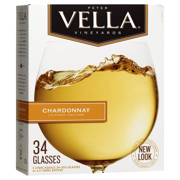 PETER VELLA, White Wine, 5L Box, Chardonnay, Fruit-Forward Notes ...