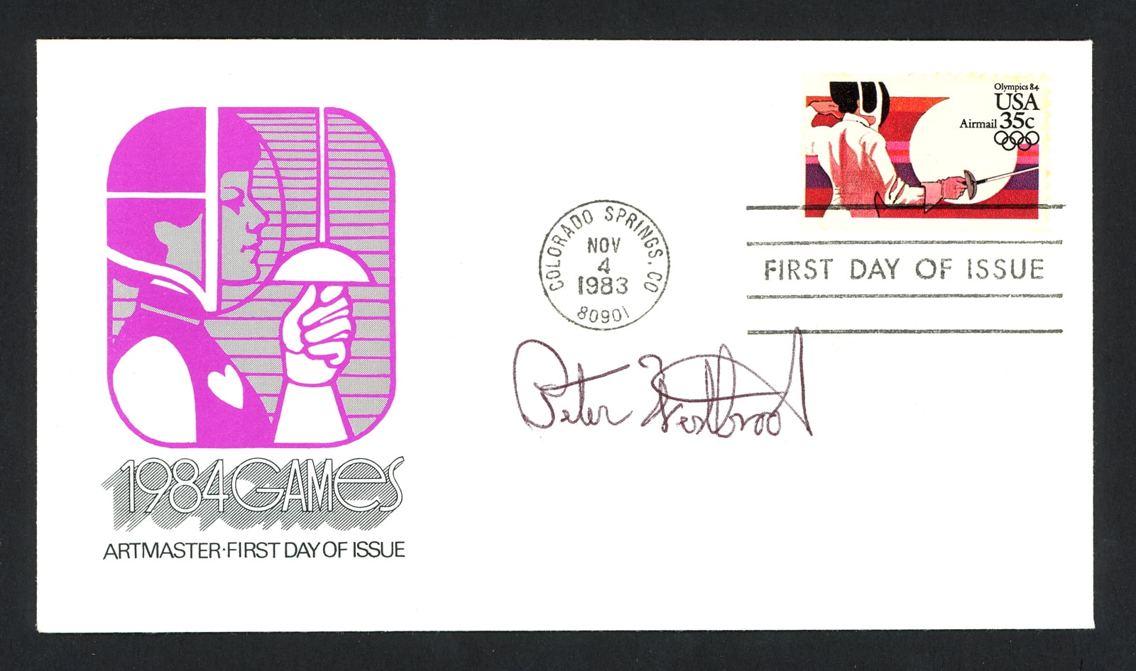 Peter Westbrook Autographed First Day Cover 1984 Olympic Fencer SKU ...