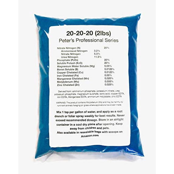 Peters Professional 20-20-20 Fertilizer, 2lbs, Water Soluble ...