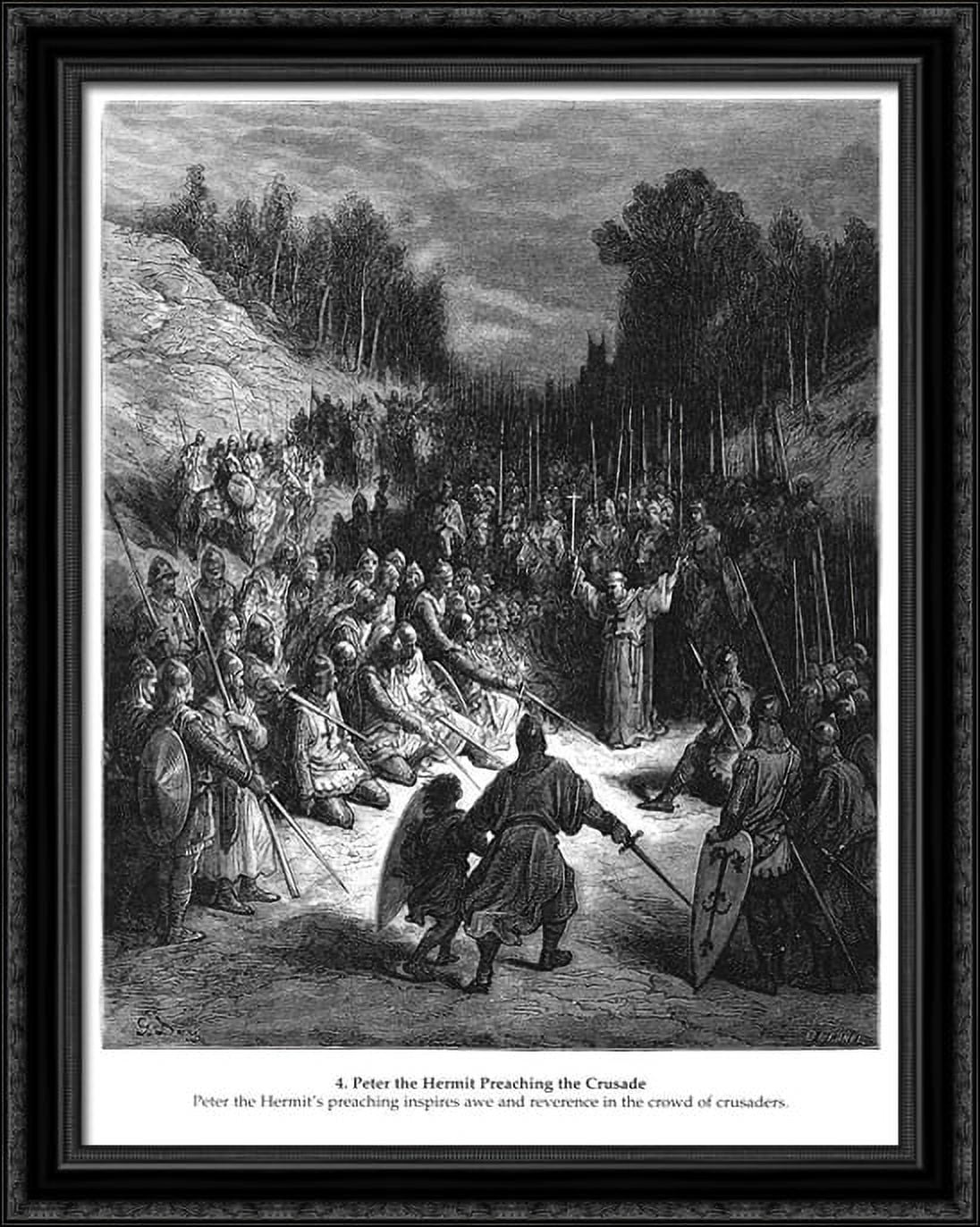 Peter the Hermit Preaching the Crusade 28x36 Large Black Ornate Wood ...