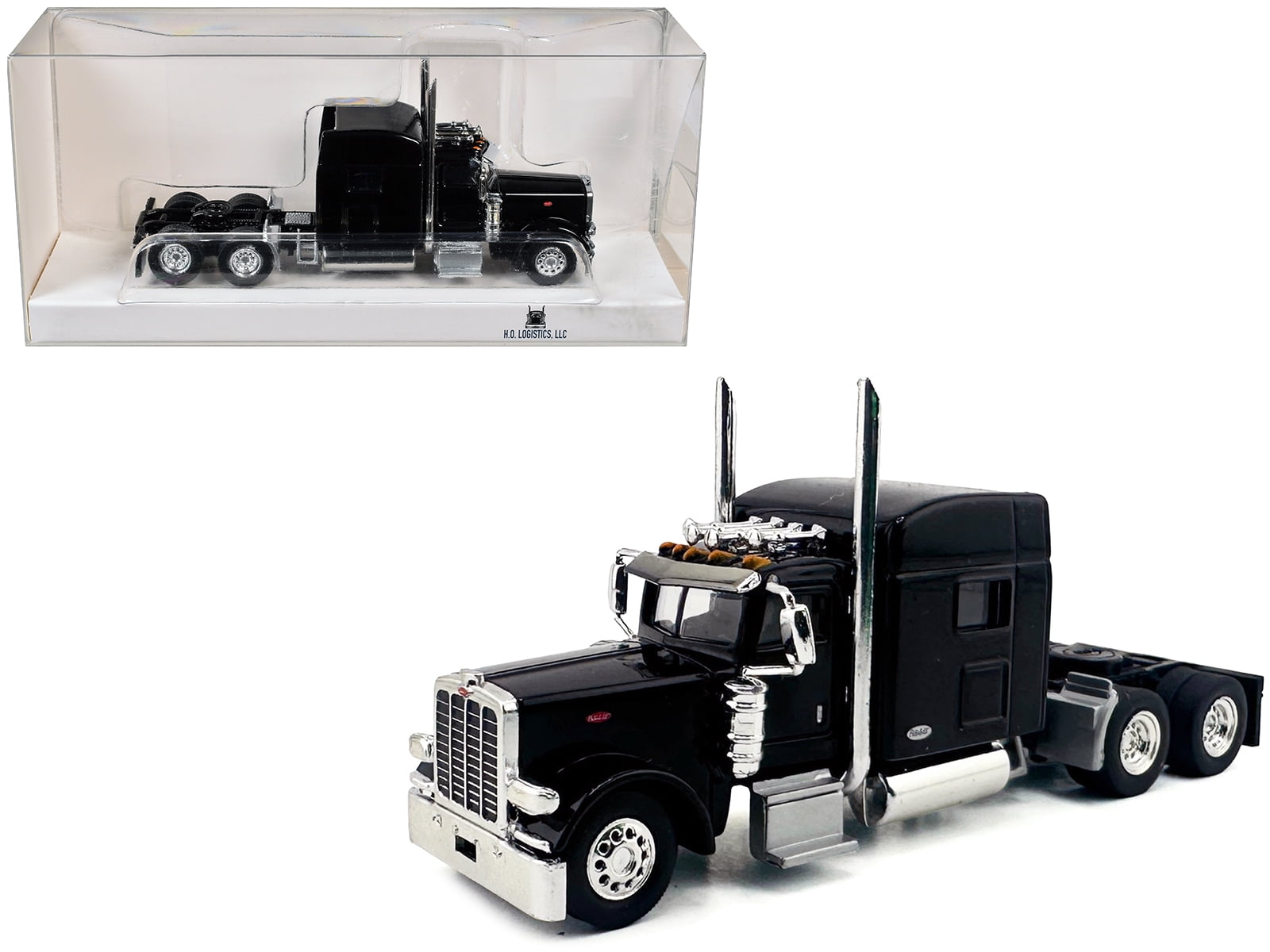 Peterbilt 389 Truck Tractor with Sleeper Cab Black 1/87 (HO) Scale ...