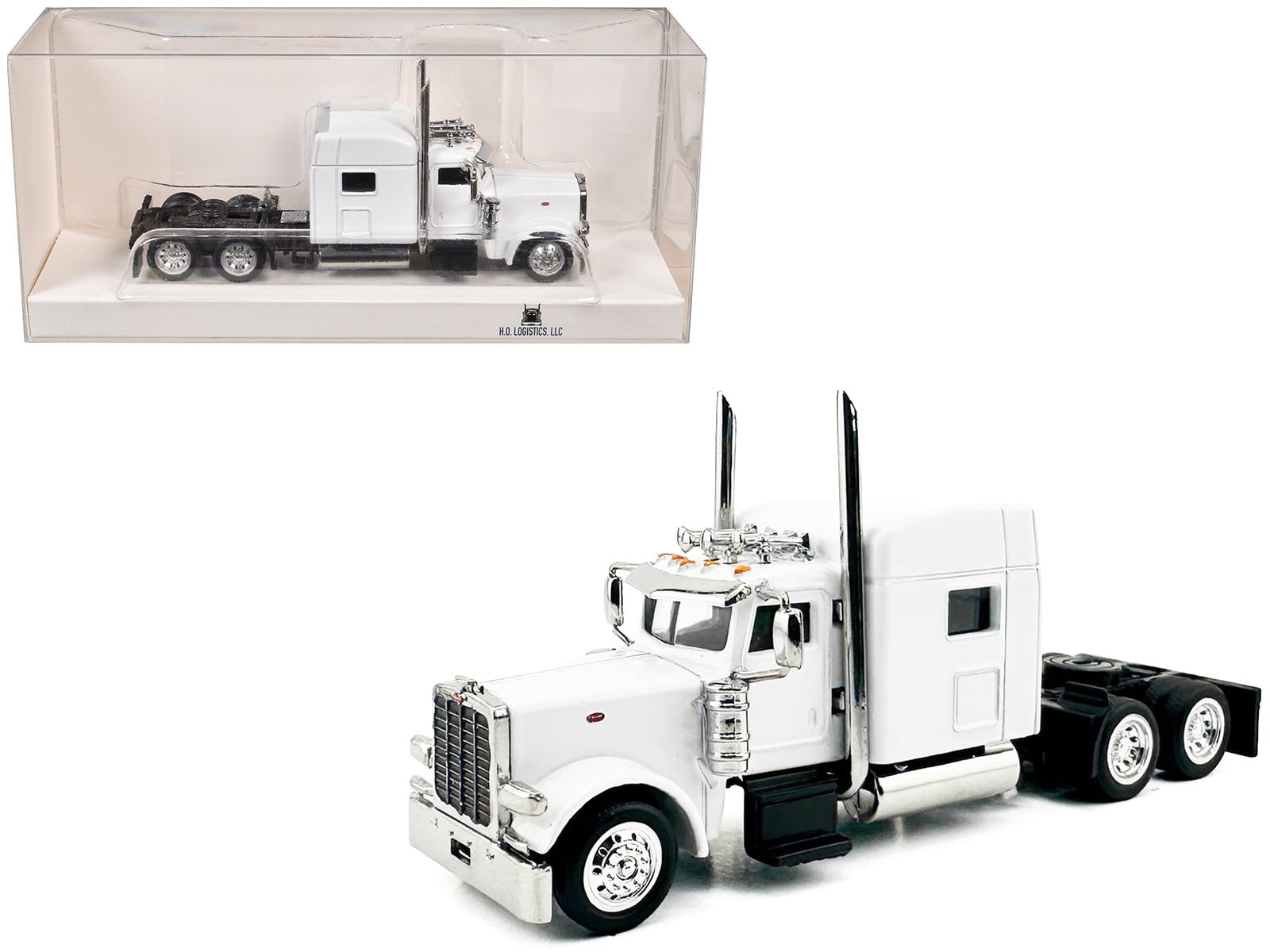 Peterbilt 389 Truck Tractor with Sleeper Cab White 1/87 (HO) Scale ...