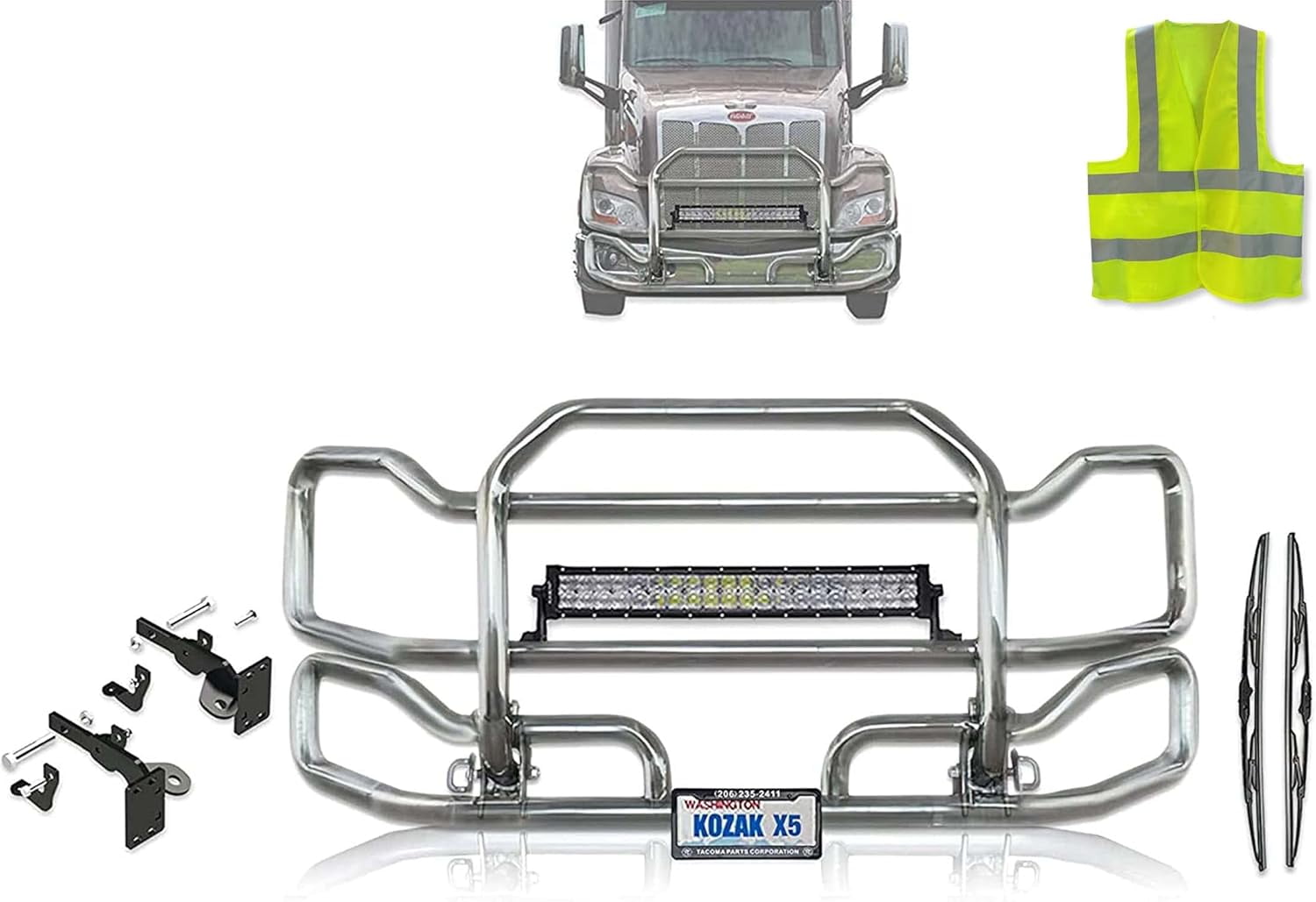 Peterbilt 579 2013-2020 Front Grille Deer Moose Brush Bumper Guard ...