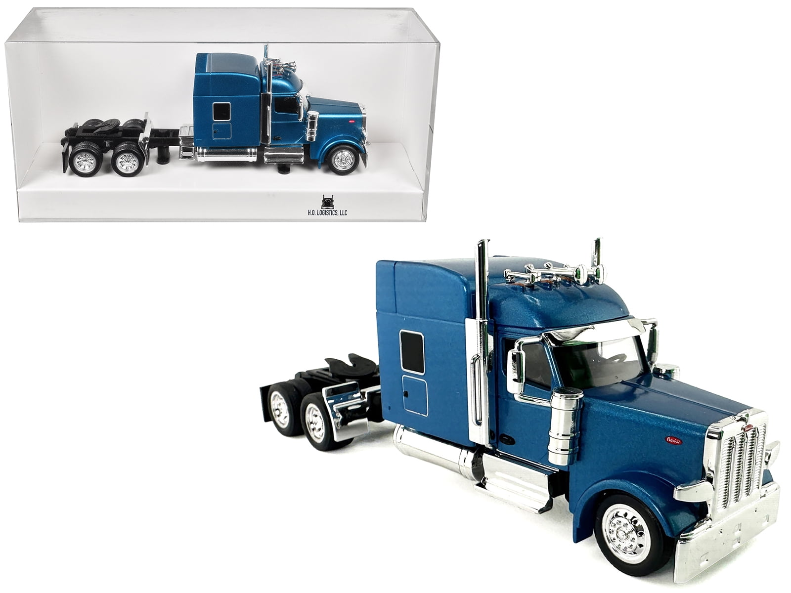 Peterbilt 589 with Stand Up Sleeper Cab Blue Metallic 1/87 (HO) Plastic ...